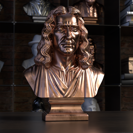 👤 Isaac Newton Bust – Scientific Visionary 3D Printable STL File・ 3D ...