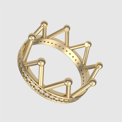 3D file Majestic Crown Ring Design 3D print 👑 ・Model to download and 3D ...