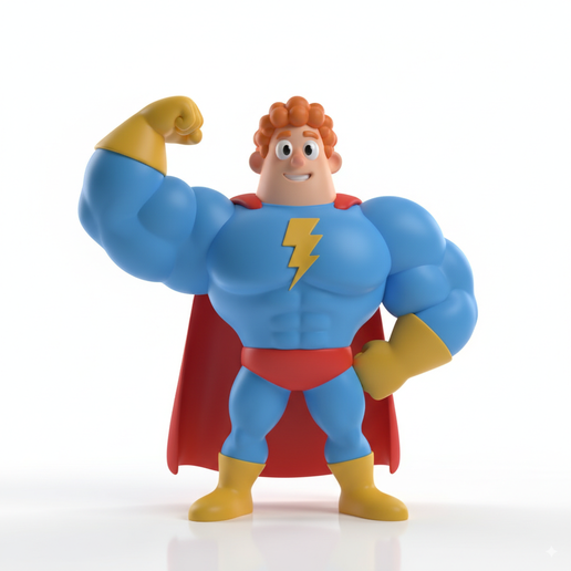 🎨 Whimsical Muscle Cartoon Character 3D Model - Stylized Strongman ...