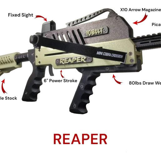 🏹 REAPER repeating Bow or Crossbow・ 3D File for 3D printing・Cults
