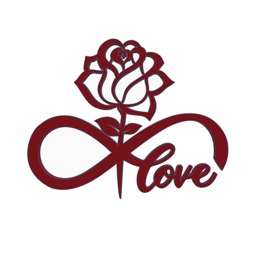 🌹 Elegant Rose Infinity Symbol With Scripted Love, Romantic Logo, Decor ...