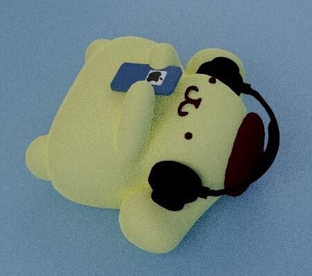 STL file Pom pom purin listening to music - Hello kitty Statue 🎵 ・Model ...