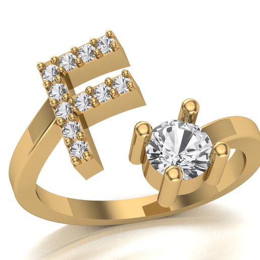 STL file Letter Ring F 💍 ・3D printing design to download・Cults
