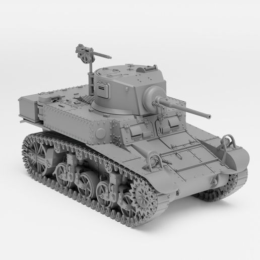 🪖 M3A1 Stuart - 1/72 tank model - Supported・ STL File for 3D printing・Cults