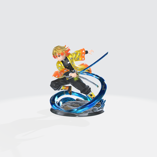 🌩️ Anime Thunder Swordsman 3D Print Statue - Zenitsu Agatsuma Demon ...