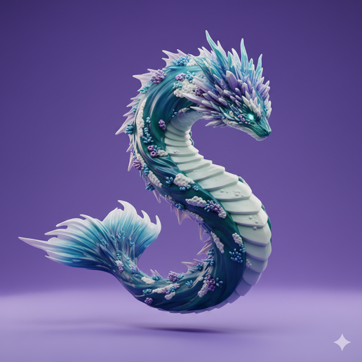 🌊 Single STL Articulated Ocean Tide Serpent - Flexible Sea Dragon 3D ...