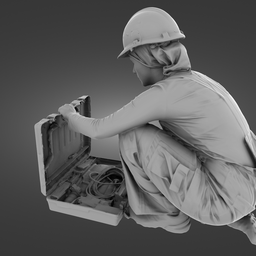♀️ Female construction worker packing tools・ STL File for 3D printing・Cults