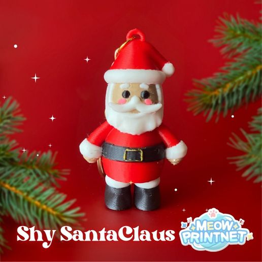 3MF file Shy Santa Claus 🎅 ・3D printable design to download・Cults