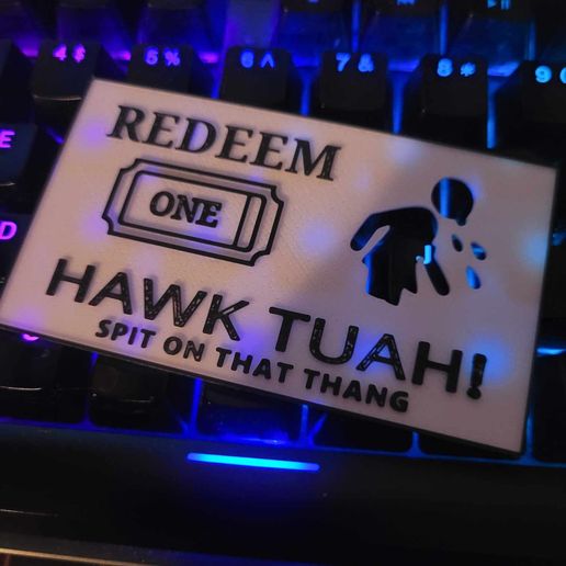 🦅 HAWK TUAH Redemption Card・Free STL File for 3D printing・Cults