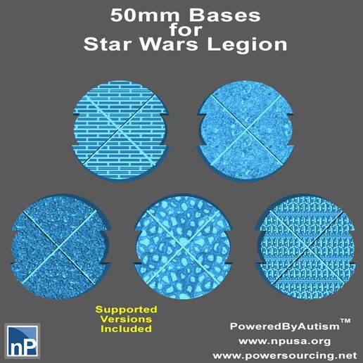 ⭐ Bases redondas con muescas de 50 mm para miniaturas - Pack 2・Archivo ...