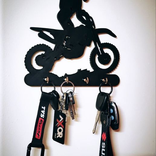 🔑 MotoCross Key Hanger・ STL File for 3D printing・Cults