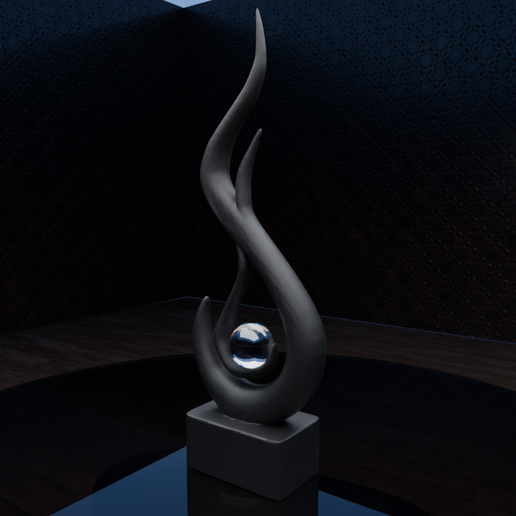 STL file Decorative Flame Sculpture with Sphere 🔥 (OBJ)・3D printing ...
