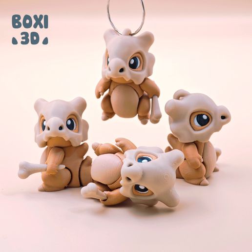 🐉 CUBONE - FLEXI - ARTICULATED - CUTE-PRINT IN PLACE・ 3D File for 3D ...