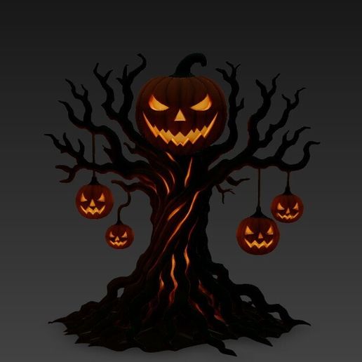 scary tree pumpkin