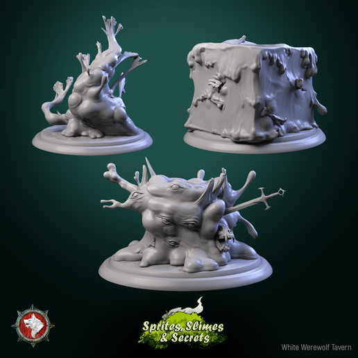 🎲 Jelly set, 3 miniatures 32mm pre-supported・ 3D File for 3D printing・Cults