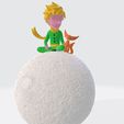 Archivo STL 🌕 3D Moon Lamp with Le Petit Prince and His Fox 🦊🌟 ・Plan de ...