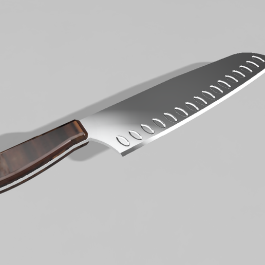 👩‍🍳 Granton Edge Chef Knife STL – Hollow Blade Kitchen Knife for 3D ...