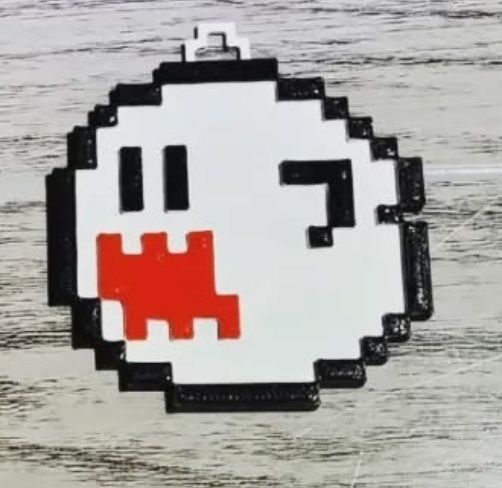 Fichier STL Llavero/Esfera 8 Bits Boo Mario 🎨 ・Design pour imprimante ...
