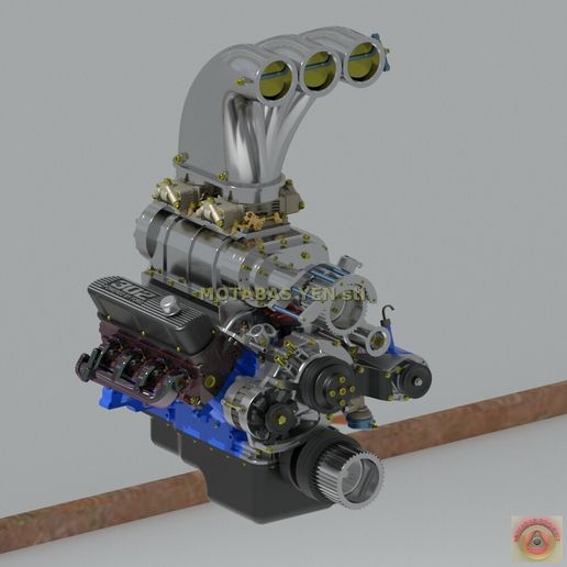 🚙 FORD 289 / 302 SPEEDMASTER SUPERCHARGER - ENGINE・ STL File for 3D ...