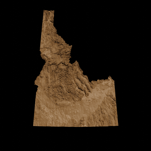 🗺️ Topographic Map of Idaho – 3D Terrain・ 3D File for 3D printing・Cults