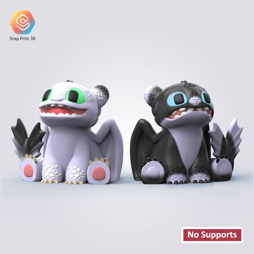 🐊 Toothless kids (Easy print no support)・ STL File for 3D printing・Cults