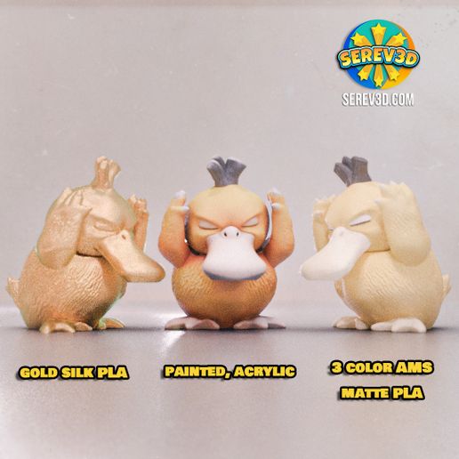 🗝️ Realistic Psyduck – Flexi Pokémon Keychain & Straw Buddy, No ...