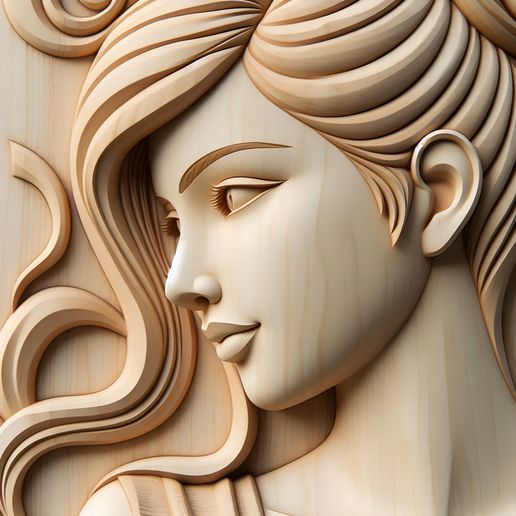 👩 Bas Relief 3D Model of a Modern Woman - Created with Depth Map in ...