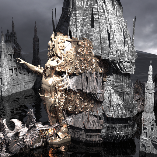 Archivo OBJ Kit de la Ciudad del Mar del Ciberpunk del Océano 3 🏰 ...