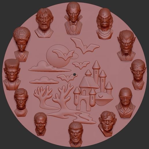 👹 Universal Monsters Monster Clock 2 Versions・ STL File for 3D printing ...