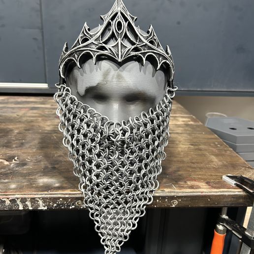 👰 Chainmail Veil Crown・ STL File for 3D printing・Cults