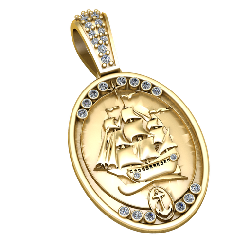 Archivo STL SHIP COIN PENDANT 3D PRINTABLE MODEL 🚢 (OBJ)・Design para ...