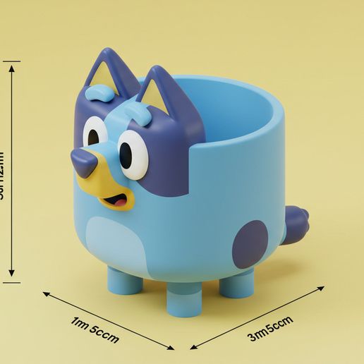 🪴 bluey pot・ STL File for 3D printing・Cults