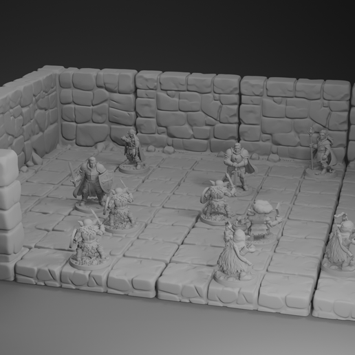 🎲 Modular Dungeon Kit I - Basic Floor & Wall Set (3 pieces)・Free STL ...