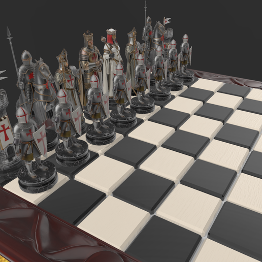 ♟️ KNIGHTS TEMPLAR CHESS + BOARD FOR COLLECTORS・ STL File for 3D ...
