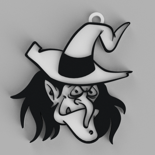 🧙‍♀️ Witch face, key ring - pendant - earring・Archivo STL para ・Cults
