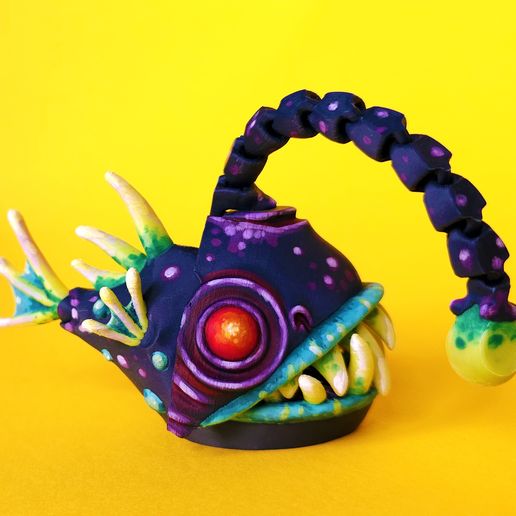 🐟 Articulated Angler Fish 🐟 - Colored File Included・ STL File for 3D ...