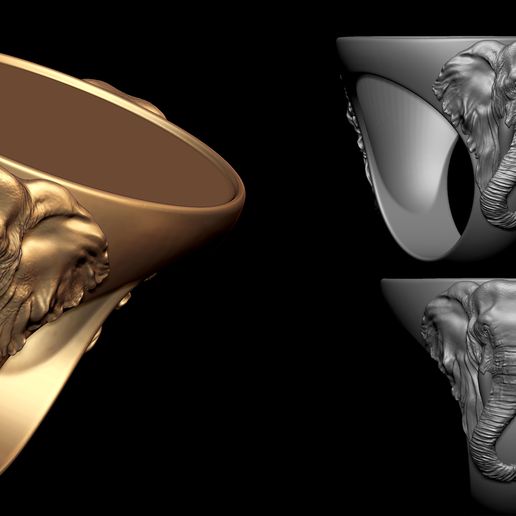 STL file Elephant Signet Ring Shank 3D Model 🐘 (OBJ)・Model to download ...