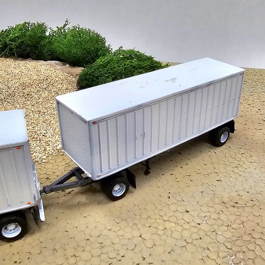 🚚 28' TANDEM PUP TRAILERS WITH SINGLE AXLE DOLLY AND K100 TRUCK・ STL ...