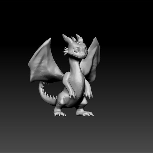 arquivo STL dragon -dragon 3d model - dragon para juego - unity3d ...