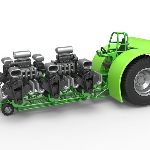 🚜 Diecast Pulling tractor with 8 engines V8 Scale 1:25・ 3D File for ・Cults