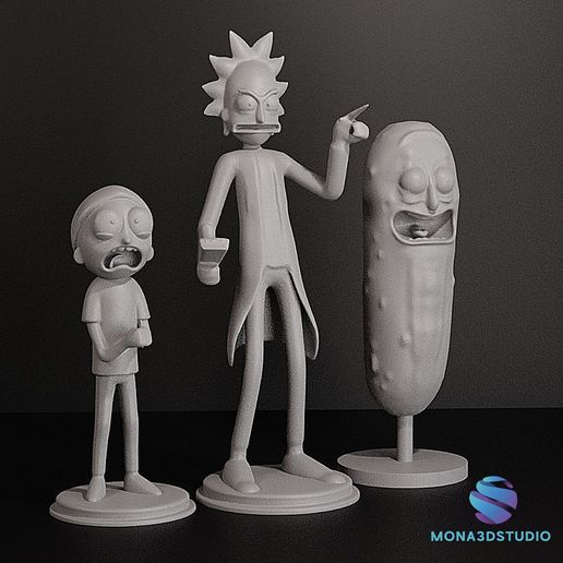🥒 RICK Y MORTY Y RICK PEPINO・Archivo STL para Impresión 3D・Cults