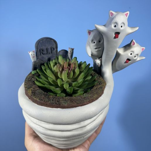 STL file Ghost Plant Pot 👻 ・3D printable design to download・Cults