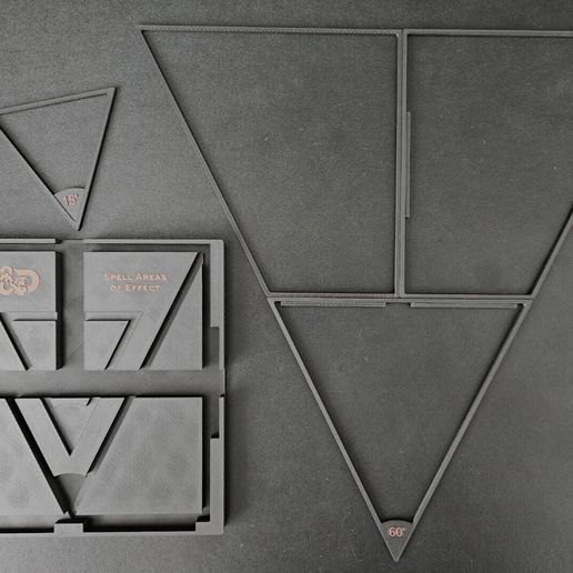 🎲 DnD 53° 60ft 30ft & 15ft Cone Spell Templates・ 3MF File for 3D ...