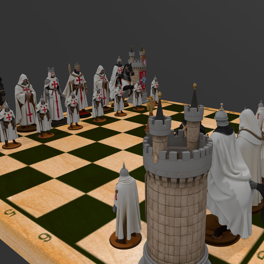 ♟️ TEMPLAR CHESS SET (CRUSADES) DELUXE HIGH QUALITY・ 3D File for 3D ...