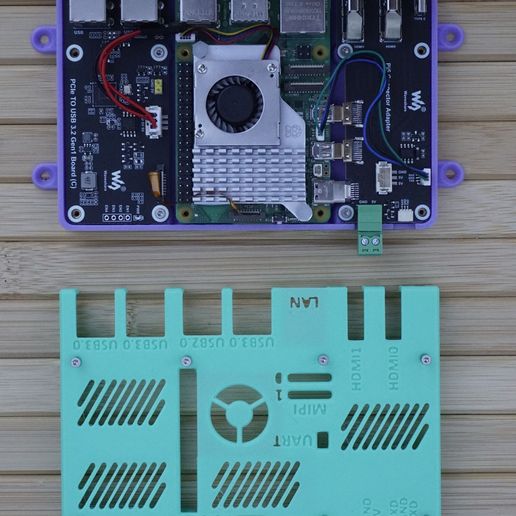 💾 Raspberry Pi 5 & Waveshare connector & USB 3.0 PCB Adapter Housing by ...