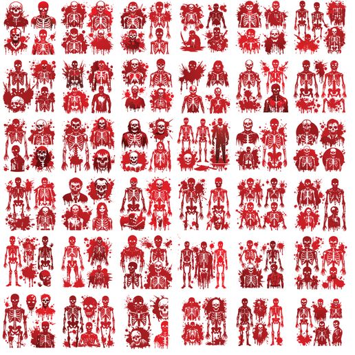 🩸 180 blood skeleton bundles svg, dxf, eps, png, pdf file・ 3D File for ...
