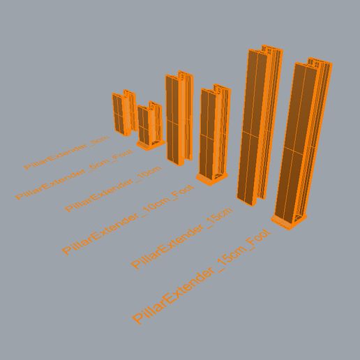 🤖 [CyberBase System] Pillar Extenders・Free 3D File for ・Cults