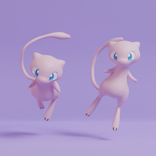 🐉 Pokemon - Mew and Mewtwo with 2 poses・ STL File for ・Cults