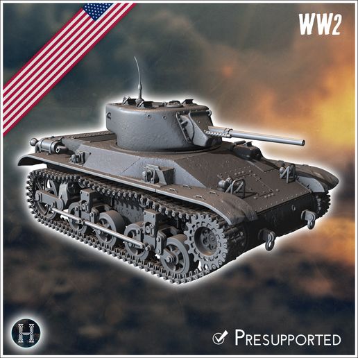 STL file M22 Locust (combat damaged version) - USA US Army Western ...