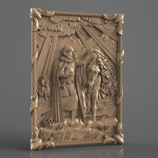 Free STL file knight with his horse cnc art router 🐎 ・3D printing ...